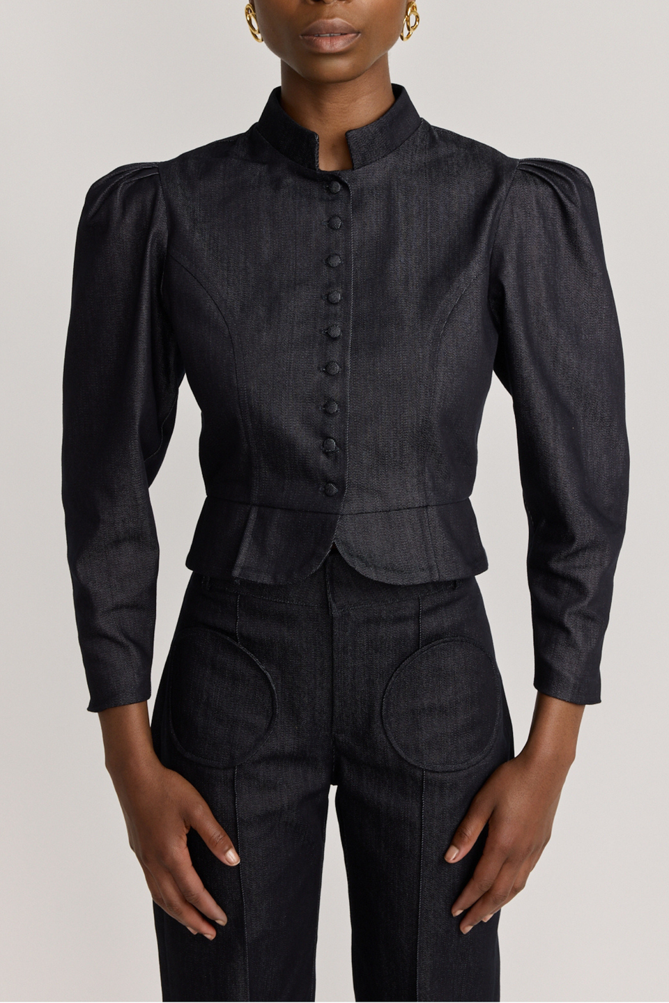 Dark Denim Puff Sleeve Jacket – DESTREE