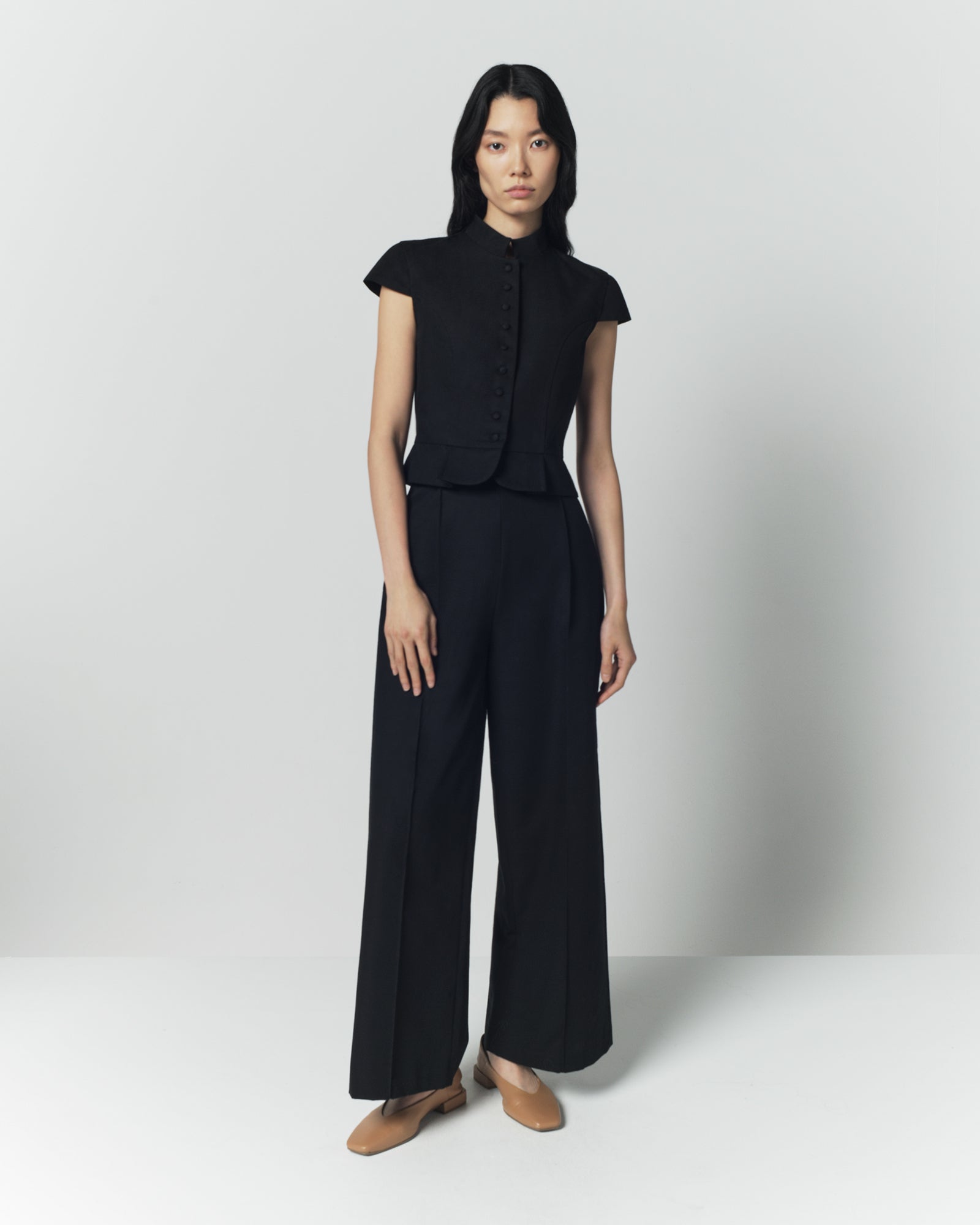 Black cotton tailored pants – DESTREE