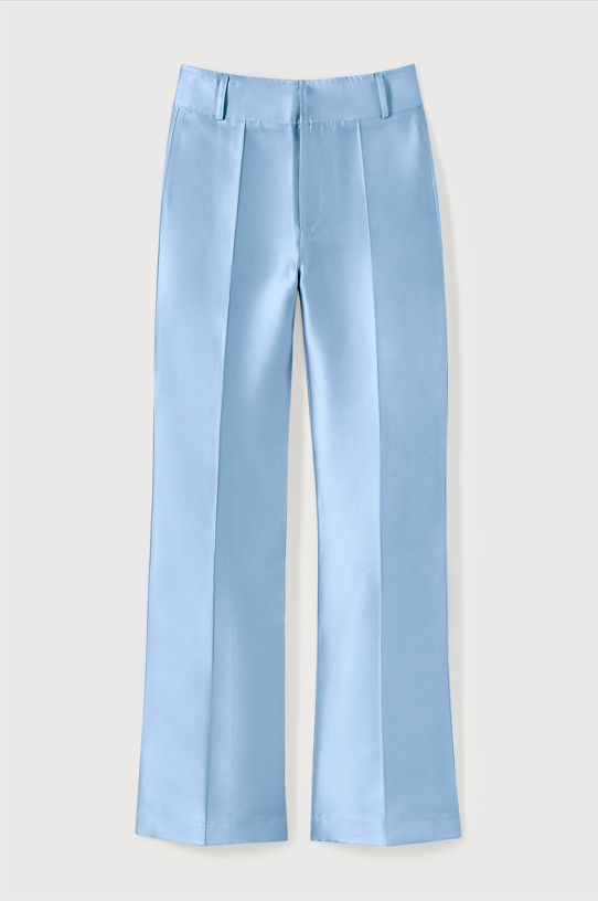 NIAGARA BLUE Satin Flared Pants – DESTREE