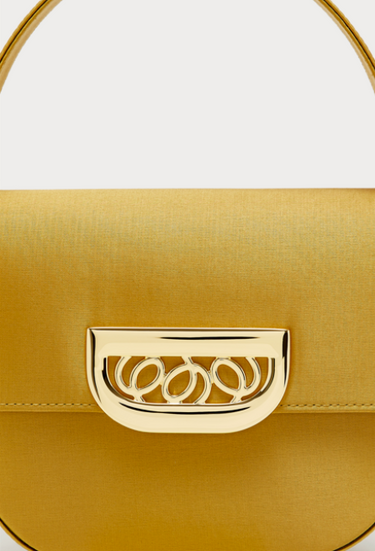 Antic gold satin handbag with golden latch – DESTREE